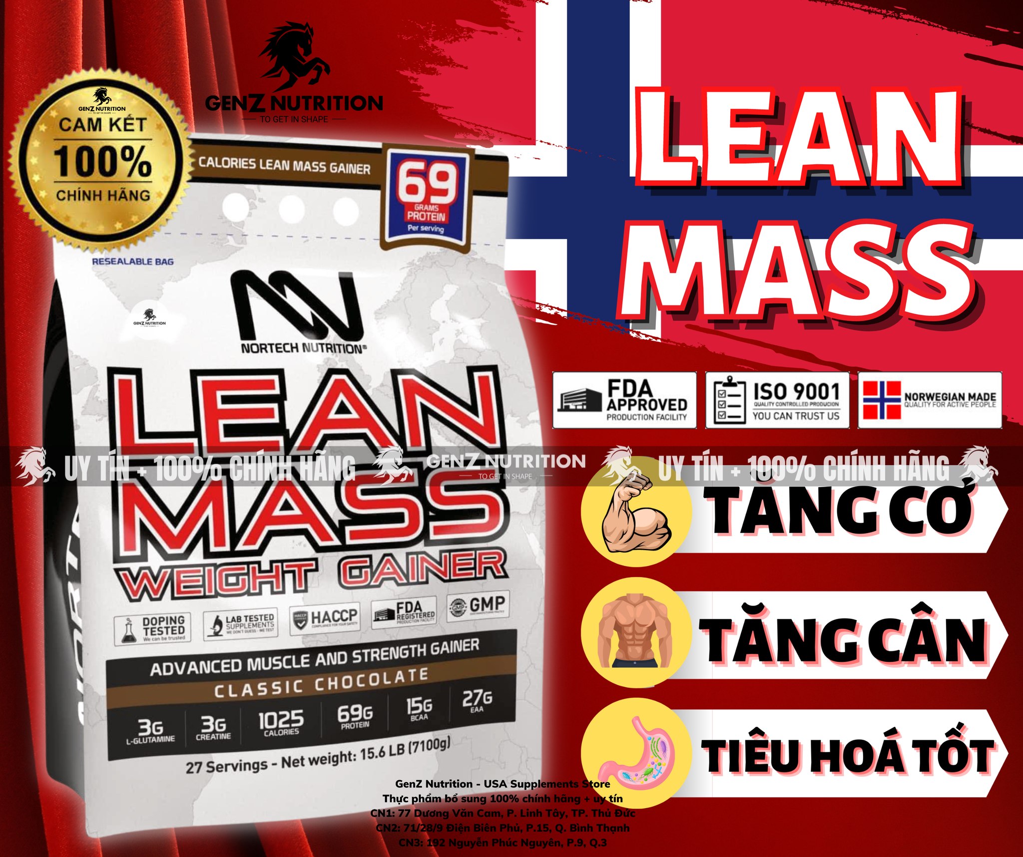 Lean Mass 7,1 kg – Mass Tăng Cân Tăng Cơ Nạc Cao Cấp Mẫu Mới 2023