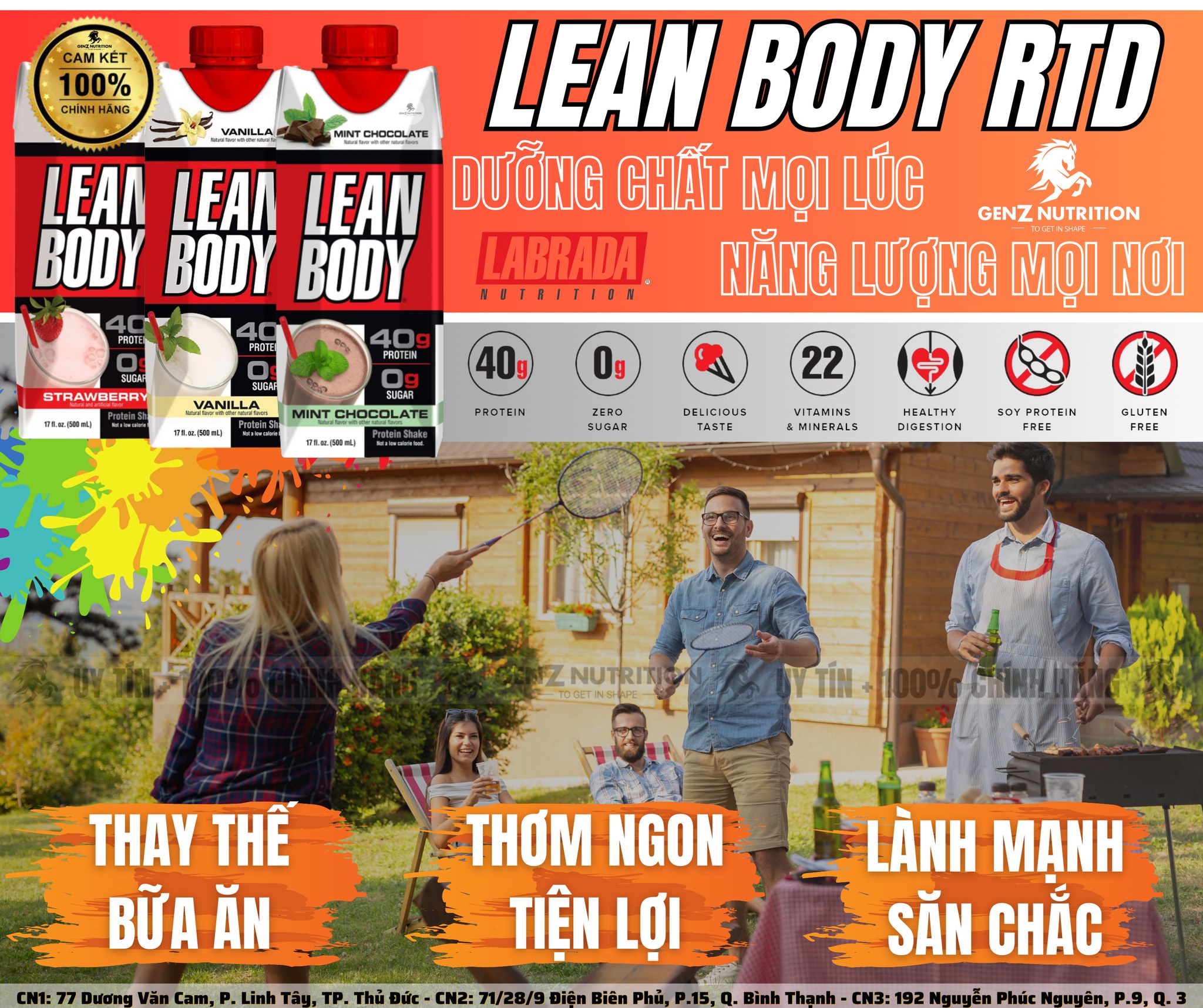 LEANBODY RTD - DINH DƯỠNG TIỆN LỢI DẠNG UỐNG - GENZ NUTRITION
